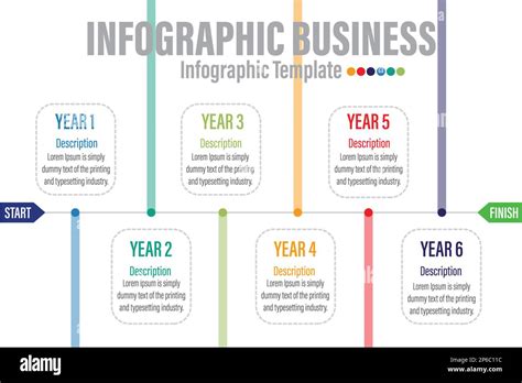 6project 6months 6yearmodern Timeline Diagram With Progress Circle Presentation Vector