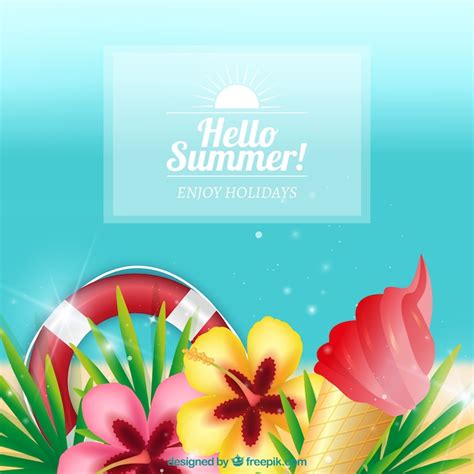 여름 꽃 배경 벡터 Freepik에서 무료 고품질 벡터를 다운로드하세요 Freepik