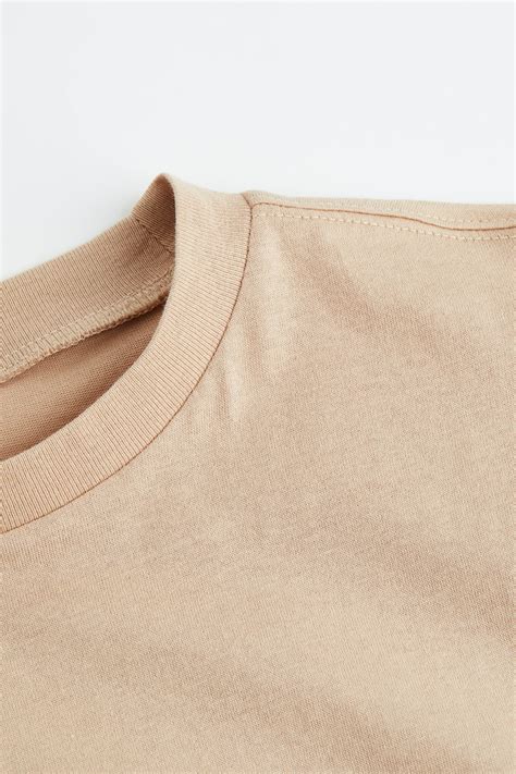 Oversized T Shirt Beige Ladies Handm Gb