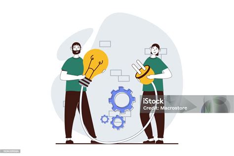 Konsep Kerja Tim Dengan Adegan Orang Dalam Desain Datar Untuk Web