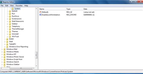 how to remove the lock option in windows