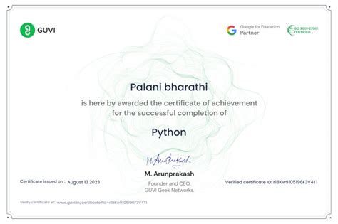 Palani Bharathi On Linkedin Hello People I Am Happy To Announce That I Have Completed The Python