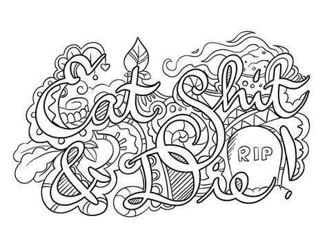 Pin By Tamie White On Swear Words Adult Coloring Pages Sketch Coloring Page