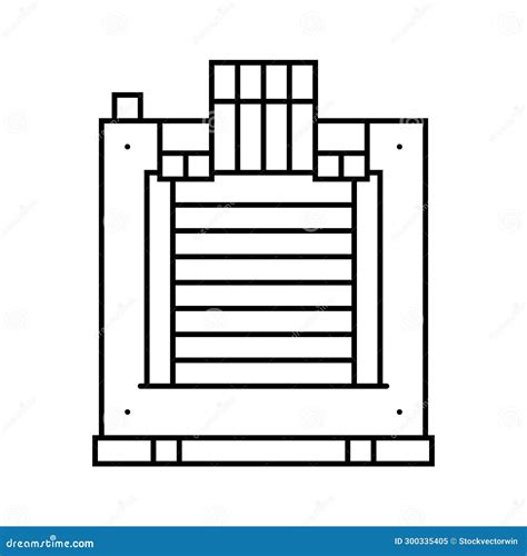 Transformer Electronic Component Line Icon Vector Illustration Stock
