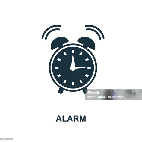 경보 아이콘입니다 학교 아이콘 컬렉션에서 흑백 스타일 아이콘 디자인입니다 Ui입니다 경보 아이콘의 그림입니다 그림 흰색 절연입니다 웹 디자인에 사용 가능 애플 리 케이 션