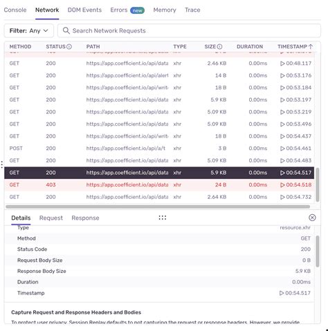 Duration Is Always 0 For Network Requests To 1st Party Domain In Sentry