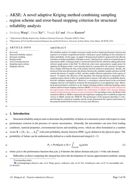 Pdf Akse A Novel Adaptive Kriging Method Combining Sampling Region