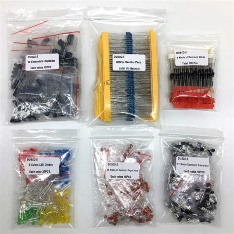 Electronic Component Assortment Kit Capacitor Resistor Led Diode