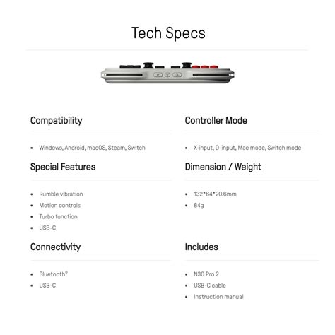 8bitdo N30 Pro 2 Wireless Bluetooth Game Controller For Mac Pc