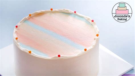 생크림으로 파스텔 스트라이프 데코하는 방법 밀크티 생크림케이크 Youtube