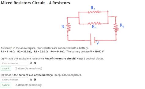 Solved Mixed Resistors Circuit 4 Resistors R R RA R3 Ww V Chegg Com