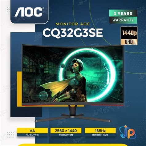 Jual Monitor Aoc Led Cq32g3se Curved Qhd 32 Inch Di Seller Jaya Pc Mangga Dua Selatan Kota