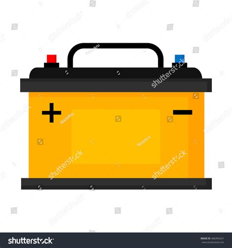 Car Battery Isolated On White Background Stock Vector Royalty Free