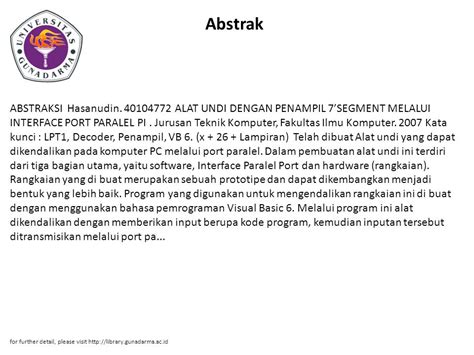 ALAT UNDI DENGAN PENAMPIL 7SEGMENT MELALUI INTERFACE Hasanudin Ppt