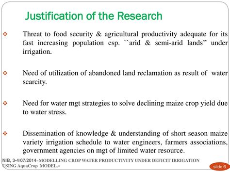 Ppt Modelling Water Productivity Of Maize Crop Under Deficit