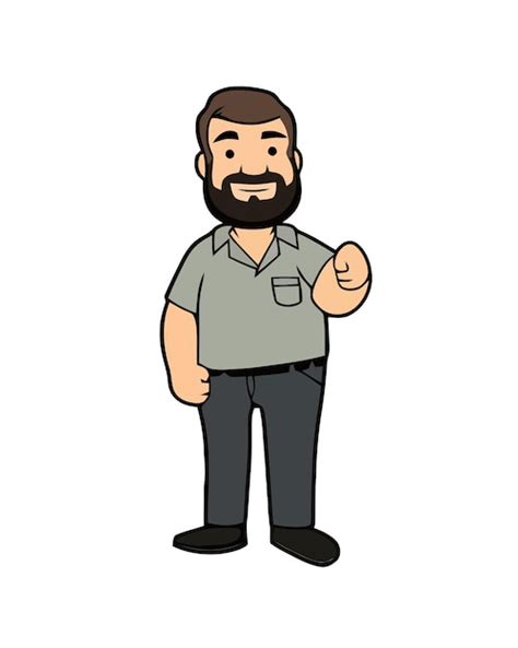 Personagem De Desenho Animado De Um Homem Uma Camisa Que Diz Eu