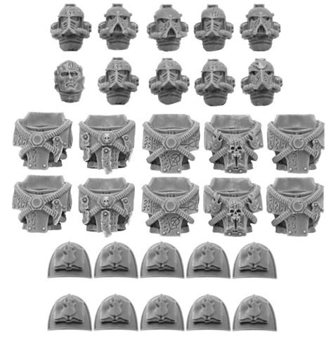 Word Bearers Legion Upgrade Set 10 Heads 10 Torsos 10 Shoulder Pads