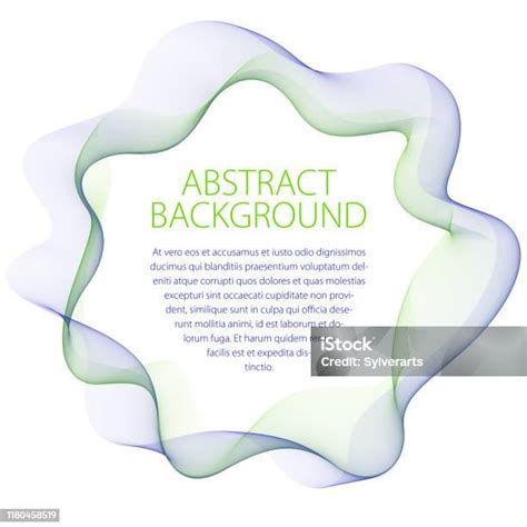 원 모양으로 매끄러운 선형 프레임을 흐르고 있습니다 텍스트에 대한 복사 공간이있는 벡터 추상적 인 예술적인 아름다운 배경 흰색 배경 위에 격리되었습니다 0명에 대한 스톡