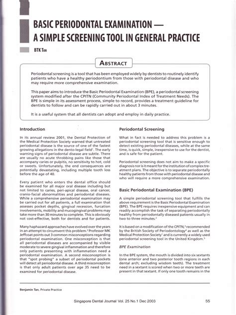 Basic Periodontal Exam Pdf Periodontology Dentistry