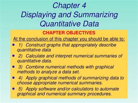 Ppt Chapter 4 Displaying And Summarizing Quantitative Data Powerpoint Presentation Id9426872