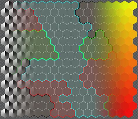 Hex Grid Terrain With Colored Territory Borders Projects