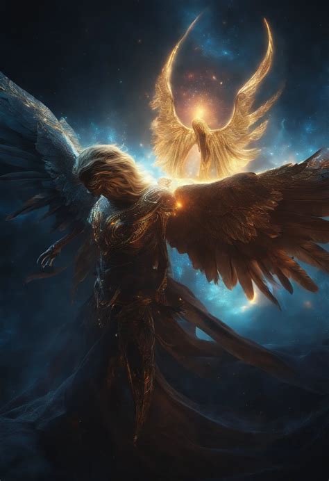 우주의 타락한 천사 빛나는 빛의 눈 생체역학적 기분 나쁜 소름 끼치는 Seaart Ai