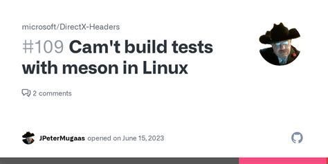 Camt Build Tests With Meson In Linux · Issue 109 · Microsoftdirectx Headers · Github