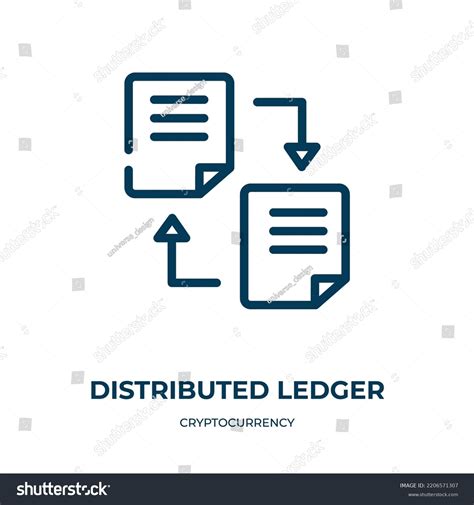 Distributed Ledger Icon Linear Vector Illustration Stock Vector