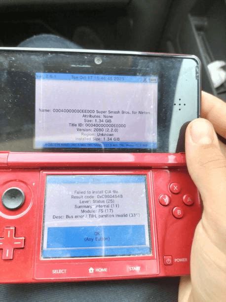Bus Error Twl Partition Invalid Rom Is From Hshop Being Installed