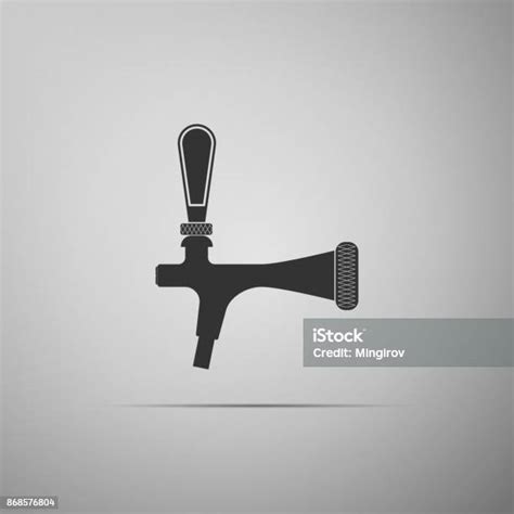 맥주는 회색 배경에 고립 된 아이콘을 눌러주세요 평면 디자인입니다 벡터 일러스트 레이 션 0명에 대한 스톡 벡터 아트 및 기타