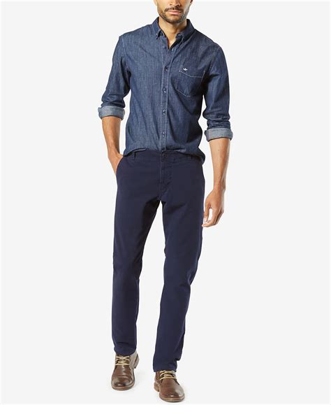 Dockers Mens Alpha Smart 360 Flex Slim Tapered Fit Khaki Stretch Pant