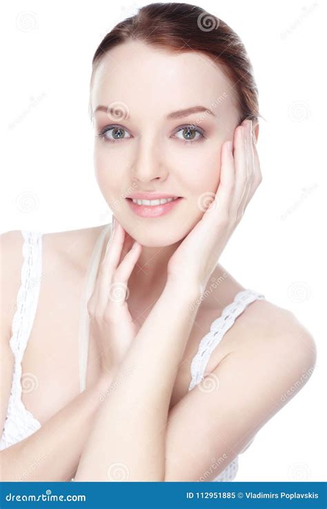 Attractive Young Female On White Background Stock Image Image Of