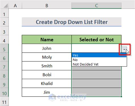 How To Create Drop Down List With Filter In Excel 7 Methods