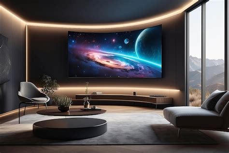 Premium Photo Digital Art On A Curved Oled Display With Surround