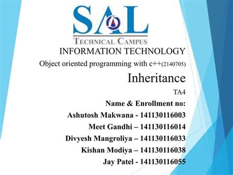 Inheritance Oopc Ppt Ta4 Pptx Programming Languages Computing