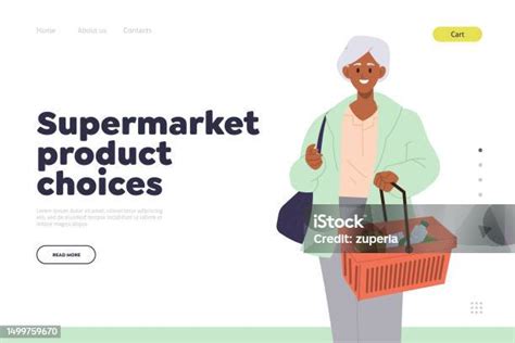 Template Desain Halaman Arahan Pilihan Produk Supermarket Dengan