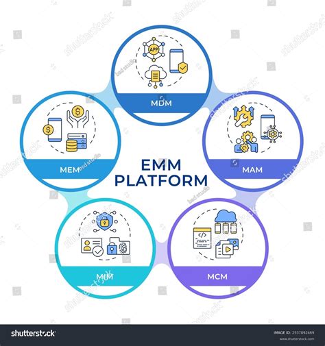 Emm Management Platform Infographic Circles Flowchart Stock Vector Royalty Free 2537892469