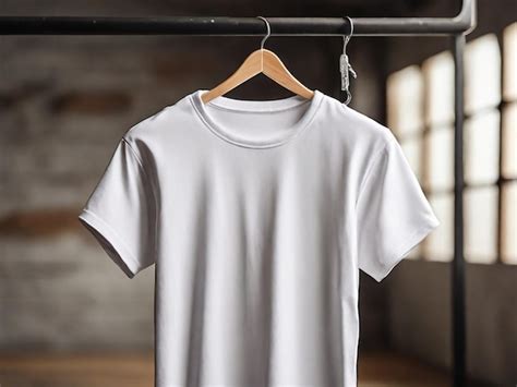 Premium Photo White Tshirt Mockup On Hanger