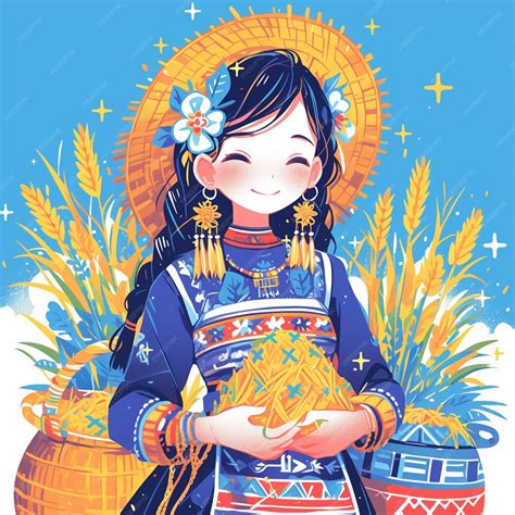 Laotian Woman In Traditional Hmong Weavers Attire Premium Ai