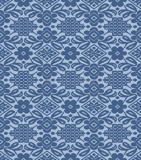 Japanese Flower Motif Mosaic Vector Seamless Pattern Stock Vector