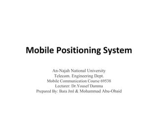 Mobile Positioning System PPT Computer Networking Computing