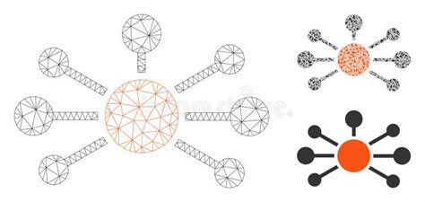 Relations Vector Mesh Wire Frame Model And Triangle Mosaic Icon Stock