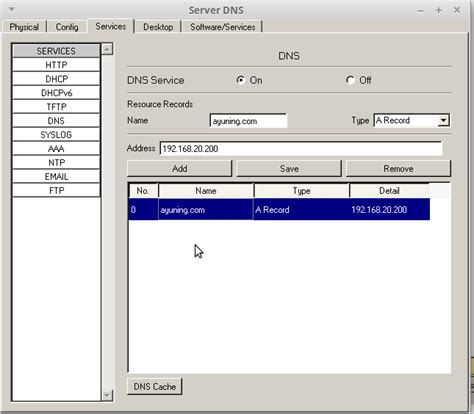 Membuat Simulasi Jaringan LAN Menggabungkan Server DHCP Dan Server DNS Menggunkan Cisco Packet