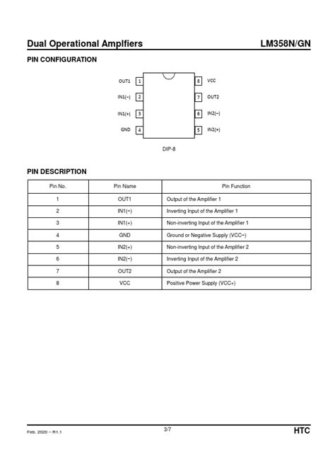 Lm358n Datasheet Amplfiers Htc