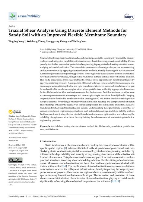 Pdf Triaxial Shear Analysis Using Discrete Element Methods For Sandy