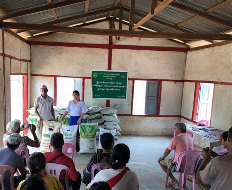 ရပ်စောက်မြို့၌ မိုးစပါးသီးနှံစိုက်ပျိုးရေးအတွက် သွင်းအားစုများပံ့ပိုးခြင်းအခမ်းအနား ကျင်းပ