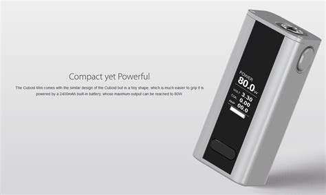 Joyetech Cuboid Mini 80w Tc Oled Screen Box Mod With Vw Vt Bypass Tcr Mode And Upgradable