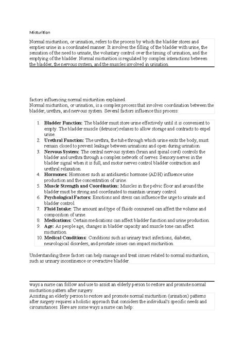 Micturition Micturition Normal Micturition Or Urination Refers To