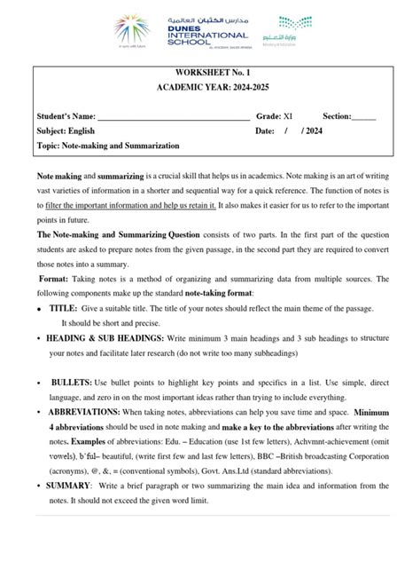 Note Making Xi Pdf Pdf Paragraph Word