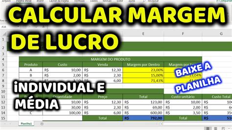 Como Calcular Margem De Lucro Excel Printable Templates Free